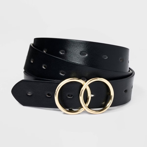 Ava & Viv | Accessories | Ava Viv Womens Double Buckle Belt Black 2x ...